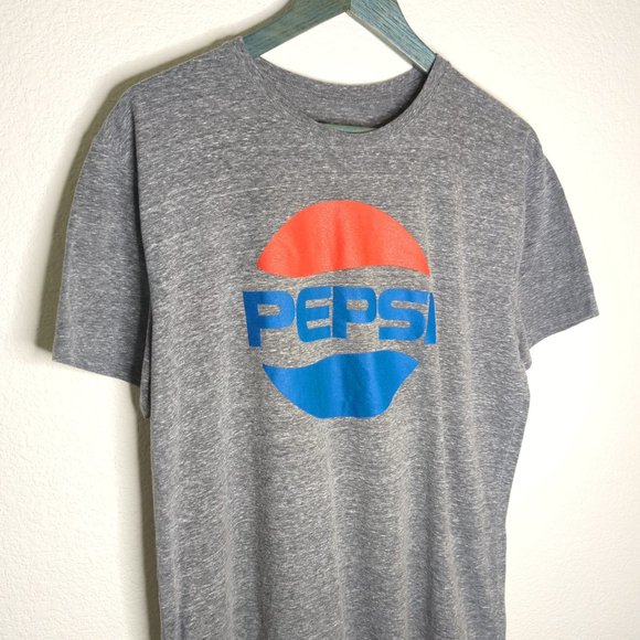 Pepsi | Shirts | Pepsi Logo Grey Tee Sz L | Poshmark